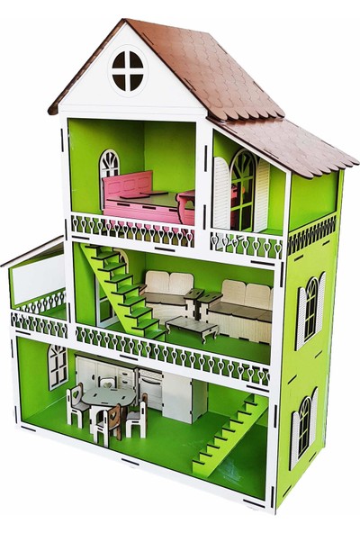 Woodylife Ahşap Oyuncak Ev Portatif Bebek Evi