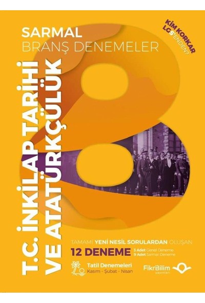 Fikri Bilim Yayınları 8.Sınıf Inkılap Tarihi Sarmal Branş Denemeleri Fikri Bilim Yayınları 8.Sınıf Inkılap Tarihi Sarmal Branş Denemeleri