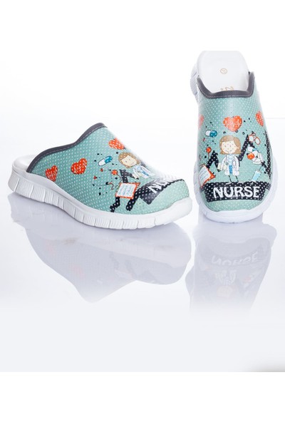 Nur Ortopedi Su Yeşili Nurse Ultra Hafif Comfort Taban Kadın Sabo Terlik Nur Ortopedi Su Yeşili Nurse Ultra Hafif Comfort Taban Kadın Sabo Terlik