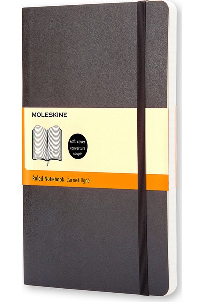 Moleskine Yumuşak Kapak Cep Boy Çizgili Defter Siyah 9 x 14 cm