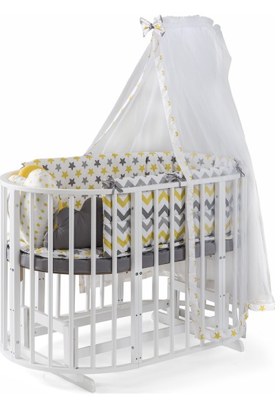 Heyner Ahşap Lake Beyaz Renk Play Stokke 7 in 1 Sepet Beşik, Anne Yanı Beşik, Karyola, Alt Değiştirme Sehpası, Masa, Sandalye - Sarı Yıldız Uyku Seti & Soft Yatakları Heyner Ahşap Lake Beyaz Renk Play Stokke 7 in 1 Sepet Beşik, Anne Yanı Beşik, Karyola, Alt Değiştirme Sehpası, Masa, Sandalye - Sarı Yıldız Uyku Seti & Soft Yatakları