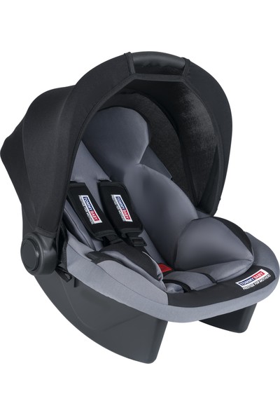 Tommybaby Lüx Pedli Bebek Taşıma, Bebek Oto Koltuğu Puset Gri - Siyah
