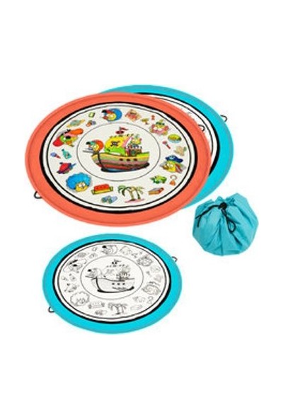 Bohcha Oyuncak Torbası & Boyanabilen Oyun Matı Kral Şakir Desenli Bohcha Oyuncak Torbası & Boyanabilen Oyun Matı Kral Şakir Desenli