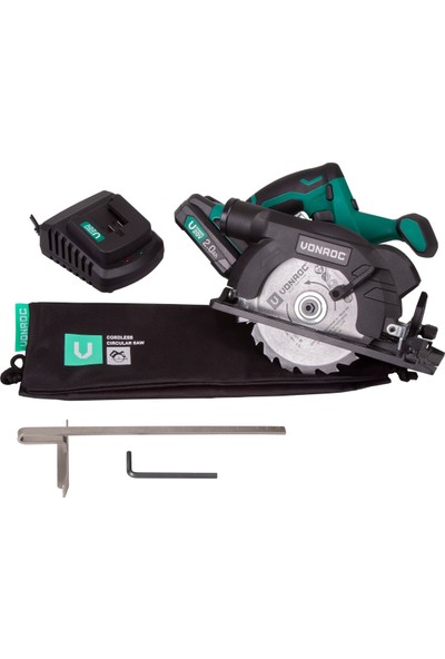 VONROC Vpower 20V Akülü Daire/Sunta Kesme Testere - 150 mm - 2.0Ah Pil VONROC Vpower 20V Akülü Daire/Sunta Kesme Testere - 150 mm - 2.0Ah Pil