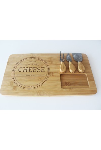 Bambu Bıçaklı Peynir Tabağı Seti
