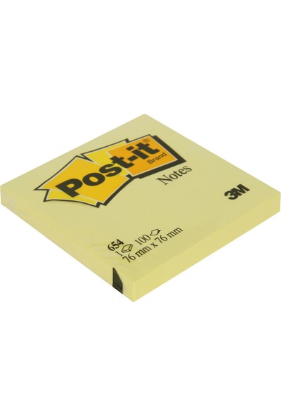 Post-It 3M 654 Yapışkanlı Not Kağıdı 76 x 76 mm 100 Yaprak Sarı Post-It 3M 654 Yapışkanlı Not Kağıdı 76 x 76 mm 100 Yaprak Sarı