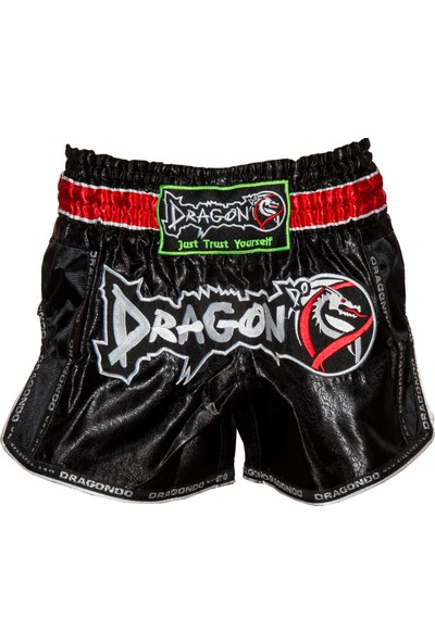Dragon Retro Muay Thai Şortu - Siyah Dragon Retro Muay Thai Şortu - Siyah