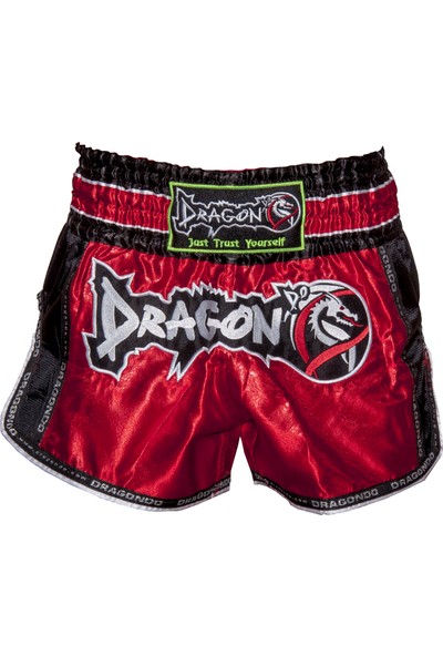 Dragon Retro Muay Thai Şortu - Kırmızı Dragon Retro Muay Thai Şortu - Kırmızı