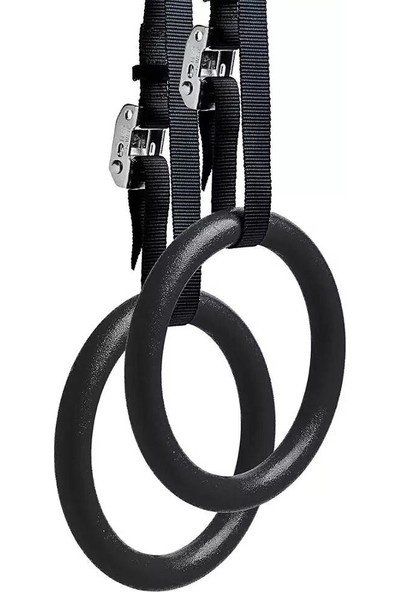 Leyaton Jimnastik Halkası Jimnastik Barfiks Halkası Halatı Halka Çapı 24 Cm,siyah