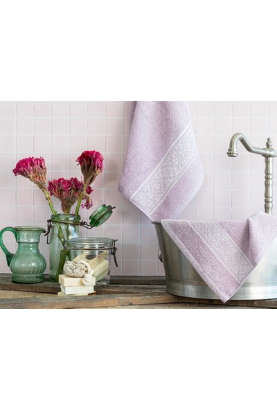 English Home Tiles Jakarlı El Havlusu 30X45 Cm Lila English Home Tiles Jakarlı El Havlusu 30X45 Cm Lila