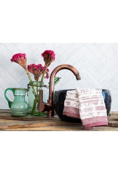 English Home Floral Rose Jakarlı El Havlusu 30X45 Cm Mürdüm English Home Floral Rose Jakarlı El Havlusu 30X45 Cm Mürdüm