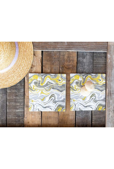 English Home Wavy Kağıt 22 Adet Kağıt Peçete 33X33 Cm Bej - Gri - Krem