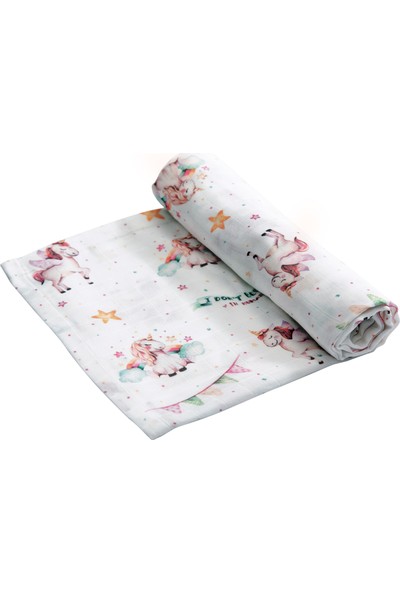 Miujoy Çok Amaçlı Organik Müslin Örtü - Unicorn - 100 x 100 cm Miujoy Çok Amaçlı Organik Müslin Örtü - Unicorn - 100 x 100 cm