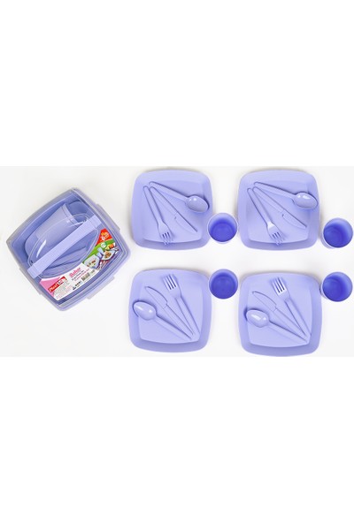 Moniev Piknik Seti 32 Parça Taşıma Çantalı Lila