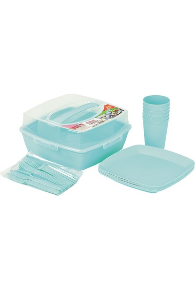 Moniev Piknik Seti 32'li Taşıma Çantalı Yeşil