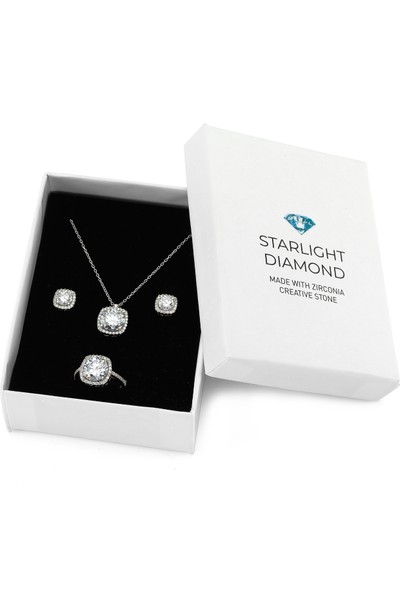 Starlight Diamond Kolye Küpe Yüzük 3'lü Gümüş Set - Starlight Diamond Starlight Diamond Kolye Küpe Yüzük 3'lü Gümüş Set - Starlight Diamond