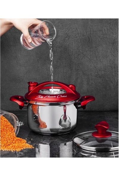 Taç Baby Kırmızı Düdüklü Tencere 2,5 lt