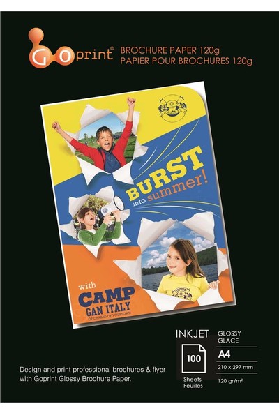 Goprint Inkjet Kuşe Parlak Fotoğraf Kağıdı Parlak A4 120 gr 100 Yaprak Goprint Inkjet Kuşe Parlak Fotoğraf Kağıdı Parlak A4 120 gr 100 Yaprak