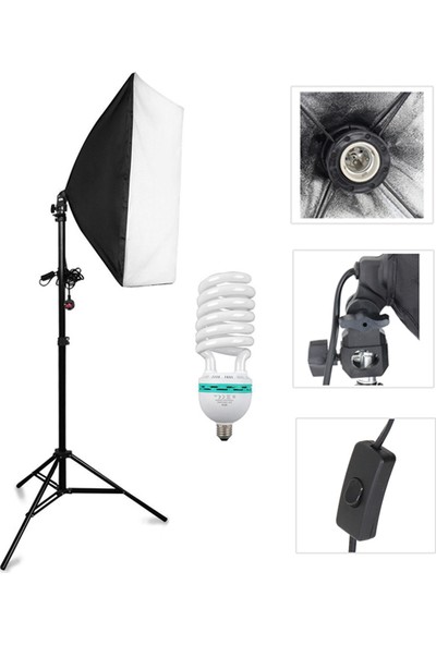 Cazipshop Softbox Tekli Sürekli Işık Seti 50 x 70 cm 60W Cazipshop Softbox Tekli Sürekli Işık Seti 50 x 70 cm 60W