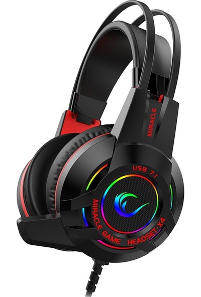 Rampage Miracle-X4 Siyah RGB LED 7.1 Surround Sound System Mikrofonlu Oyuncu Kulaklığı Rampage Miracle-X4 Siyah RGB LED 7.1 Surround Sound System Mikrofonlu Oyuncu Kulaklığı