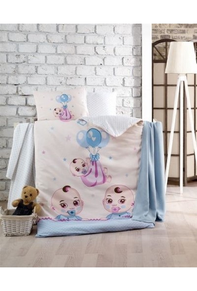 Kristal Ranforce Bebek Nevresim Takımı Babies Mavi Kristal Ranforce Bebek Nevresim Takımı Babies Mavi