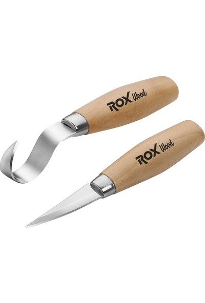 Rox Wood 2 Parça Kaşık Oyma Bıçak Seti Rox Wood 2 Parça Kaşık Oyma Bıçak Seti