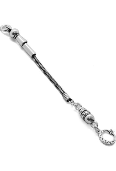 Tesbihane Ayyıldız Tasarım Uzun Model 925 Ayar Gümüş Püskül