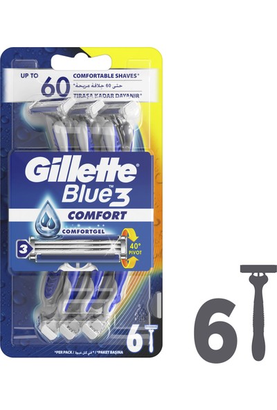 Gillette Blue3 6'lı Kullan At Tıraş Bıçağı Gillette Blue3 6'lı Kullan At Tıraş Bıçağı