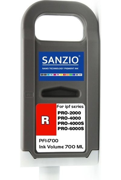 Sanzio Canon PFI-1700R Kartuş 700ML Red - Kırmızı Plotter Kartuşu