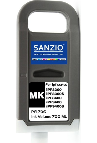 Sanzio Canon PFI-706MBK Kartuş 700ML Matte Black - Mat Siyah Plotter Kartuşu Sanzio Canon PFI-706MBK Kartuş 700ML Matte Black - Mat Siyah Plotter Kartuşu