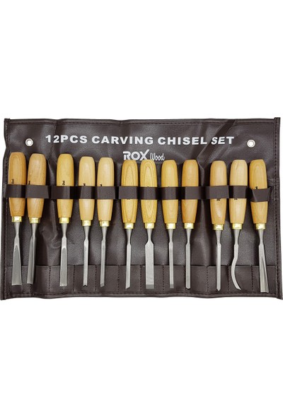 ROX Wood 15399086 Ahşap Oyma Iskarpela Seti 12 Parça ROX Wood 15399086 Ahşap Oyma Iskarpela Seti 12 Parça