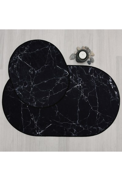 Soley Marble 2'li Dekoratif Banyo Paspas