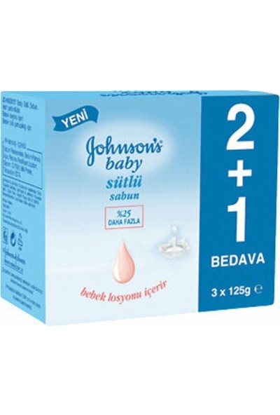 Johnsons Baby Sabun Sütlü 125 Gr. (3 Al 2 Öde) Johnsons Baby Sabun Sütlü 125 Gr. (3 Al 2 Öde)