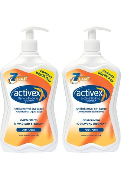 Activex Antibakteriyel Sıvı Sabun Aktif 2x700ml Activex Antibakteriyel Sıvı Sabun Aktif 2x700ml