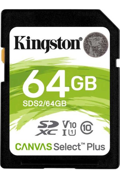 Kingston 64GB SDXC Canvas Select Plus Hafıza Kartı SDS2/64GB Kingston 64GB SDXC Canvas Select Plus Hafıza Kartı SDS2/64GB
