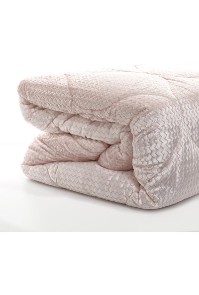Merinos Fashion Micro Yorgan Zigzag Pudra Çift Kişilik