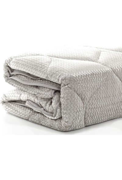Merinos Fashion Micro Yorgan Zigzag Açık Gri Çift Kişilik
