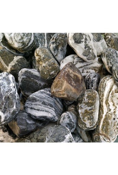 Dekor Yeşil Beyaz Akvaryum Doğal Taş 1 Kg