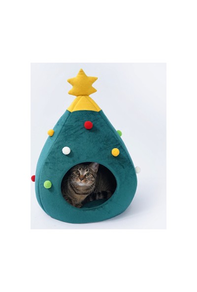 Pericat Noel Çam Kedi Yatağı Evi