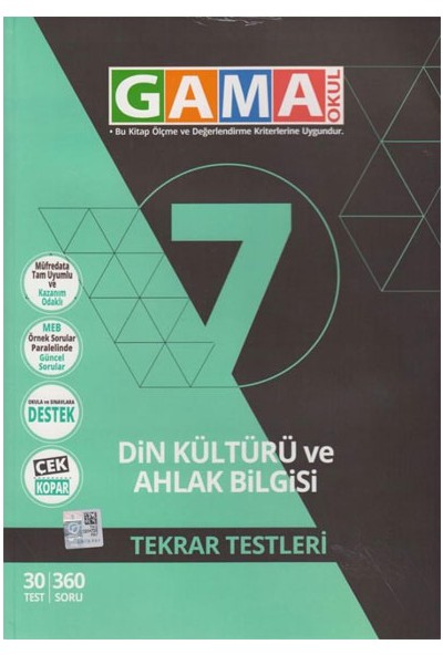 Gama Yayınları 7.Sınıf Din Kültürü Tekrar Testleri Gama Yayınları 7.Sınıf Din Kültürü Tekrar Testleri