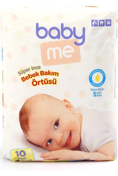 Baby&Me Süper İnce Alt Değiştirme Örtüsü 10 Adet 60*90