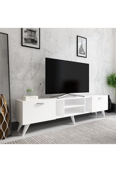 BMdekor TV Ünitesi Robin Beyaz 180 cm BMdekor TV Ünitesi Robin Beyaz 180 cm