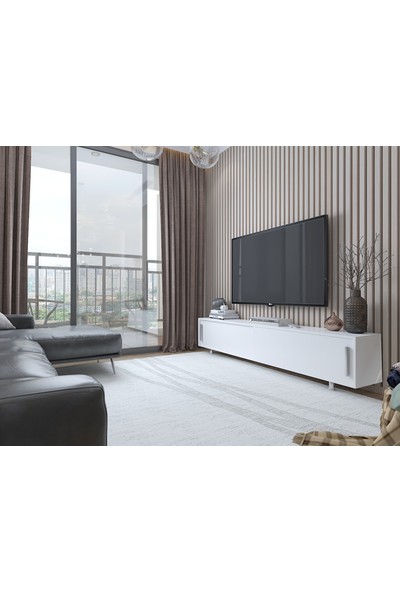 BMdekor Tv Ünitesi Neco Beyaz 180 cm