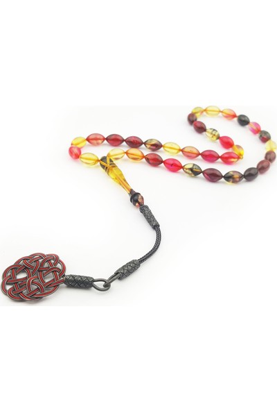 Pigado Kazaz Püsküllü Kırmızı Hareli Sıkma Kehribar 1000 Ayar Gümüş Tesbih Pigado Kazaz Püsküllü Kırmızı Hareli Sıkma Kehribar 1000 Ayar Gümüş Tesbih