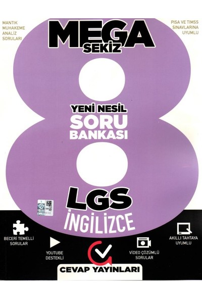 Cevap Yayınları 8. Sınıf Mega Sekiz Yeni Nesil İngilizce Soru Bankası Cevap Yayınları 8. Sınıf Mega Sekiz Yeni Nesil İngilizce Soru Bankası