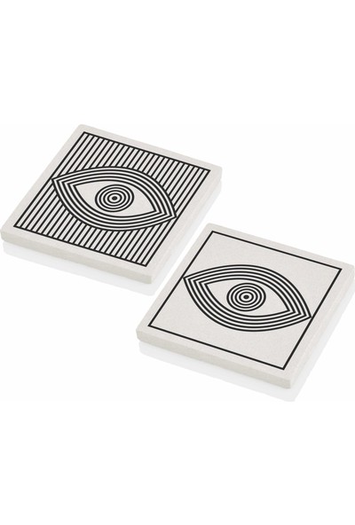 The Mia Taş Bardak Altlığı - 2li Set - Eye