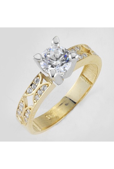 Harem Altın 14 Ayar Altın Tektaş Yüzük E148