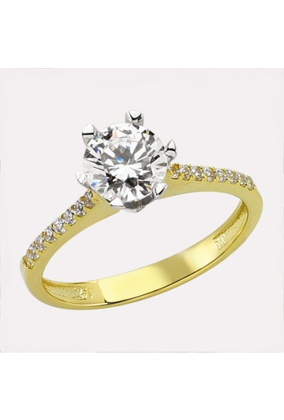 Harem Altın 14 Ayar Altın Tektaş Yüzük E85