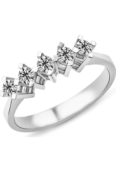 Harem Altın 0.40 Karat G Renk Beştaş Pırlanta Yüzük Pb506