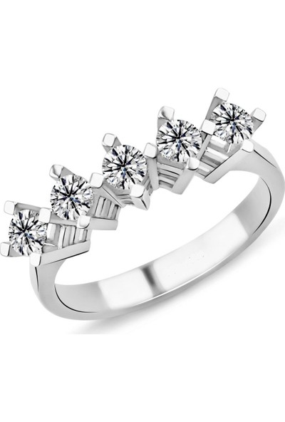 Harem Altın 0.95 Karat G Renk Beştaş Pırlanta Yüzük Pb526